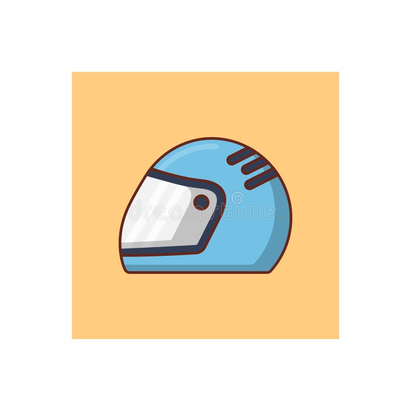 Helmet Vector Flat Colour Icon Stock Vector - Illustration of dark ...
