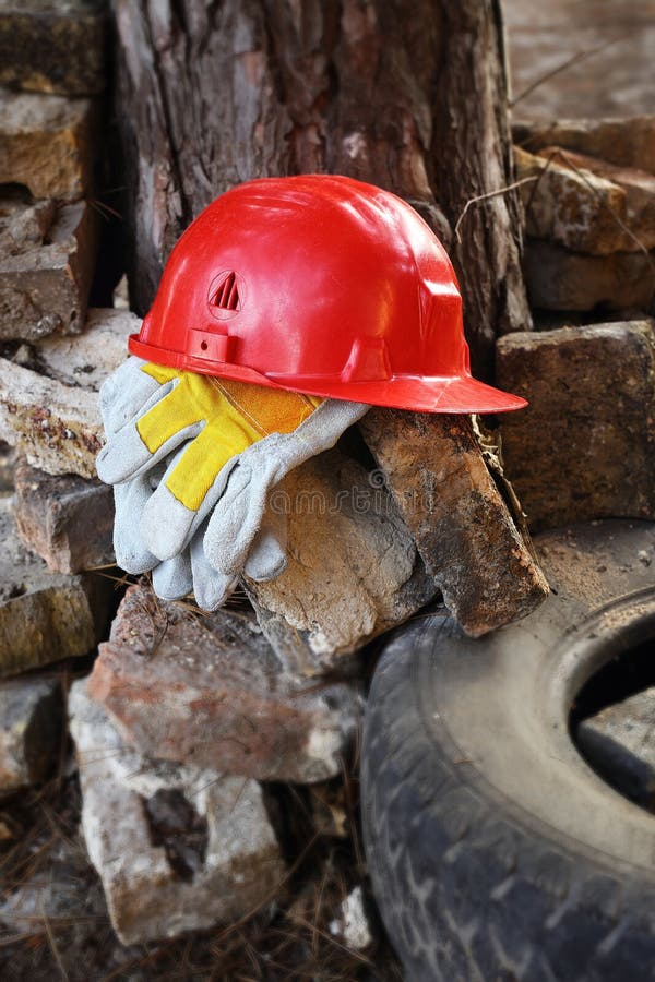 Helmet at the work place stock image. Image of safety - 338436995