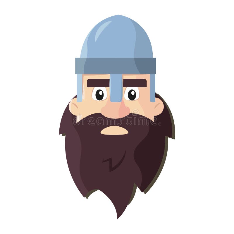 Helmeted Bearded Viking Head. Vector Stock Vector - Illustration of ...
