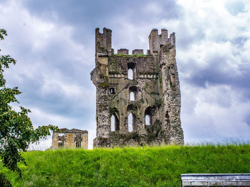 Helmsley Castle, Helmsley North Yorkshire. Gothic Ancient Ruins Cloudy ...