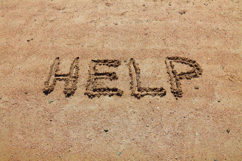 Help Written Sand Stock Images - Download 204 Royalty Free Photos