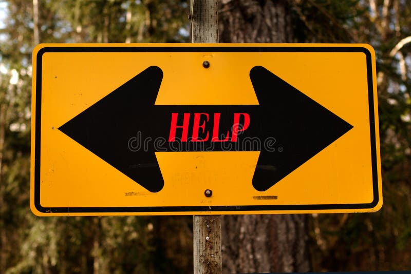 Help this Way Sign stock image. Image of uncertain, shrub - 1305143