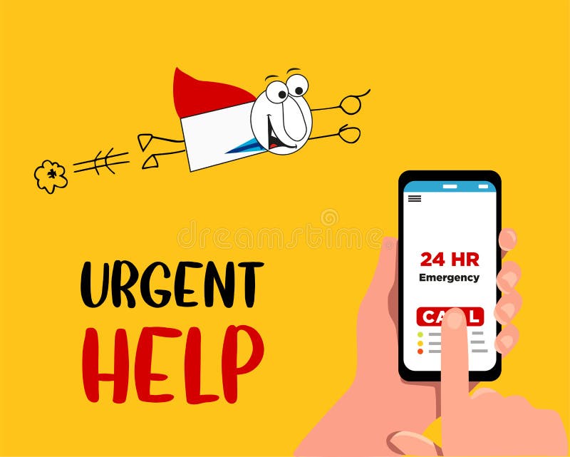 Man calling emergency stock vector. Illustration of call - 264152675