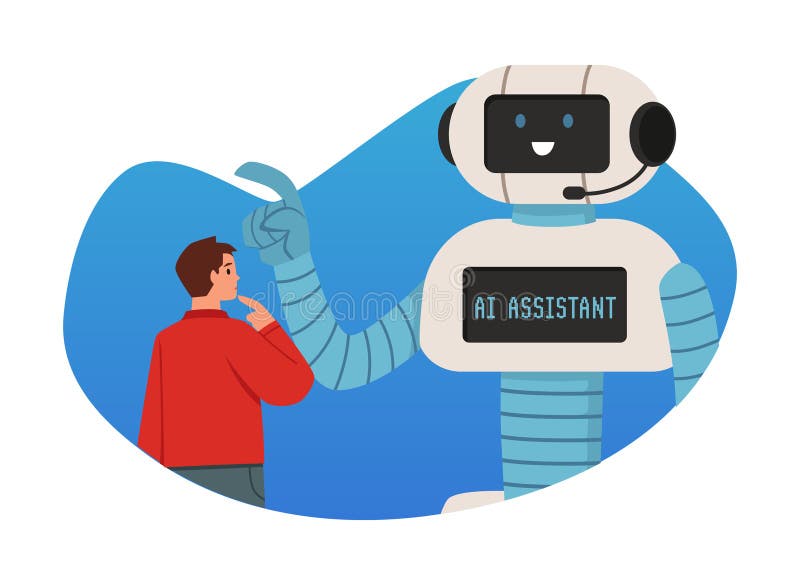 Help of AI Robotic Assistant Banner or Poster Template, Flat Vector ...