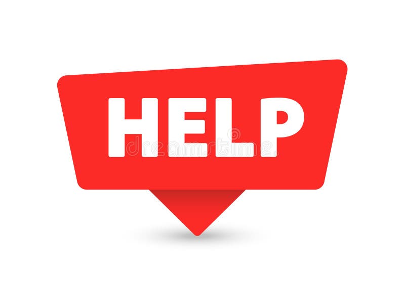Help - Banner, Speech Bubble, Label, Sticker, Ribbon Template. Vector ...