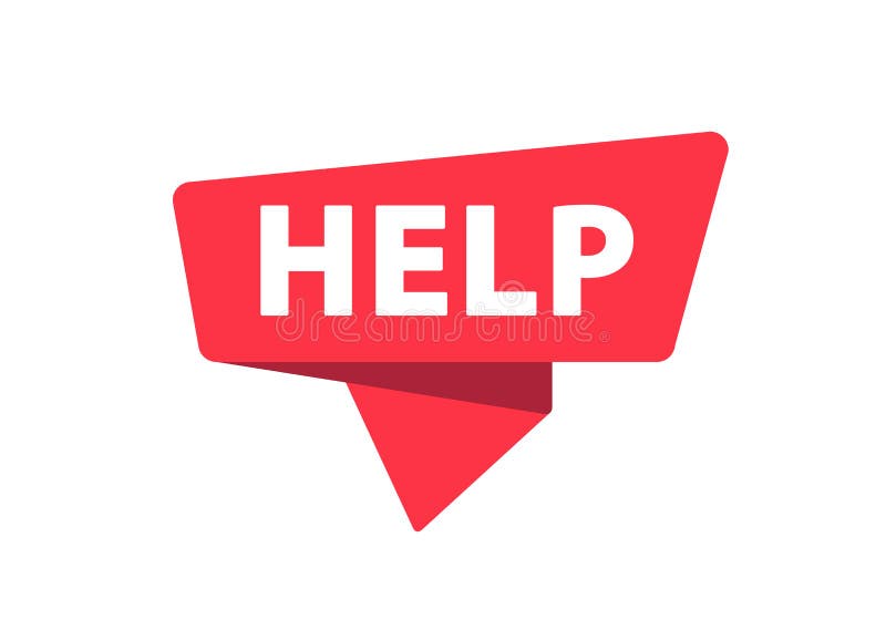 Help - Banner, Speech Bubble, Label, Sticker, Ribbon Template. Vector ...