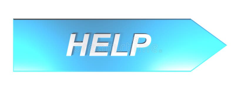 HELP White at a Blue Wall - 3D Rendering Stock Illustration ...