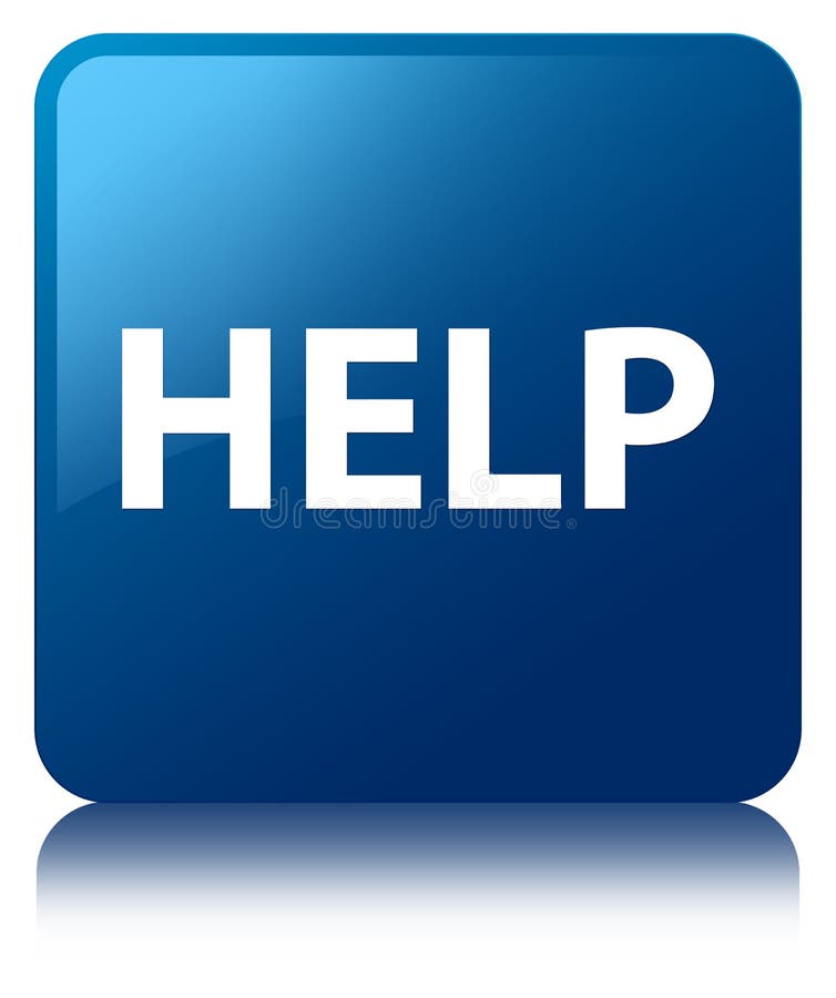 Help blue square button stock illustration. Illustration of help - 90003388