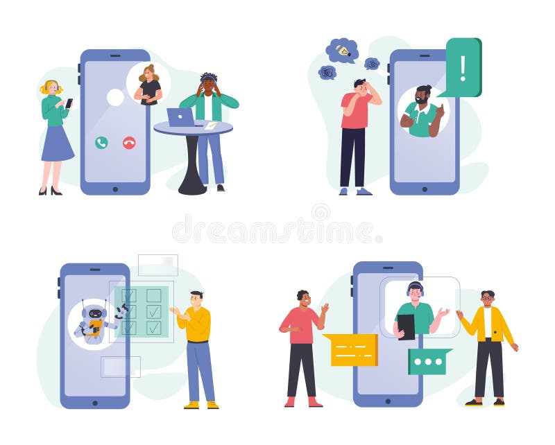 Help Center Scenes. Helpdesk Platform, Online Customer Center Stock ...