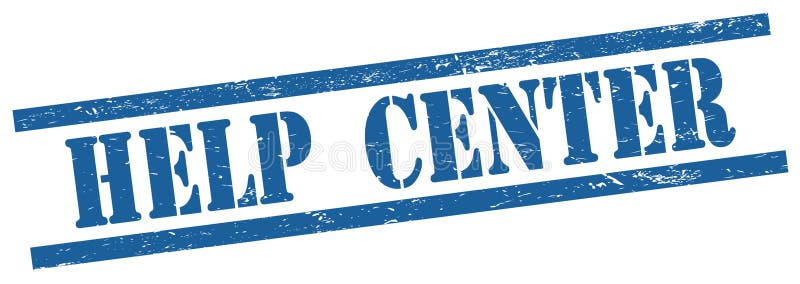HELP CENTER Text on Blue Grungy Rectangle Stamp Stock Illustration ...