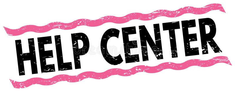 HELP CENTER Text on Pink-black Lines Stamp Sign Stock Illustration ...