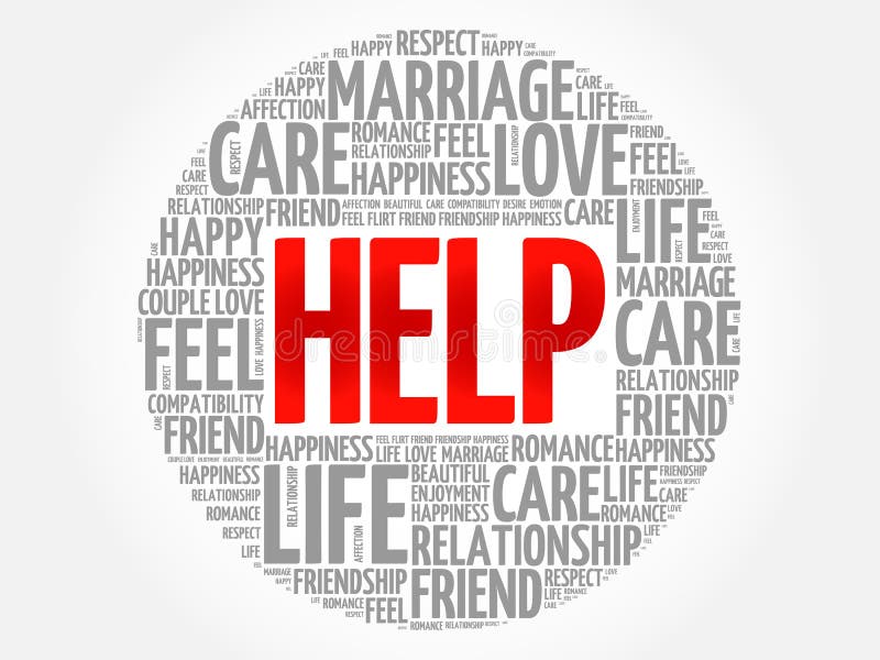 HELP circle word cloud stock illustration. Illustration of hope - 199551775