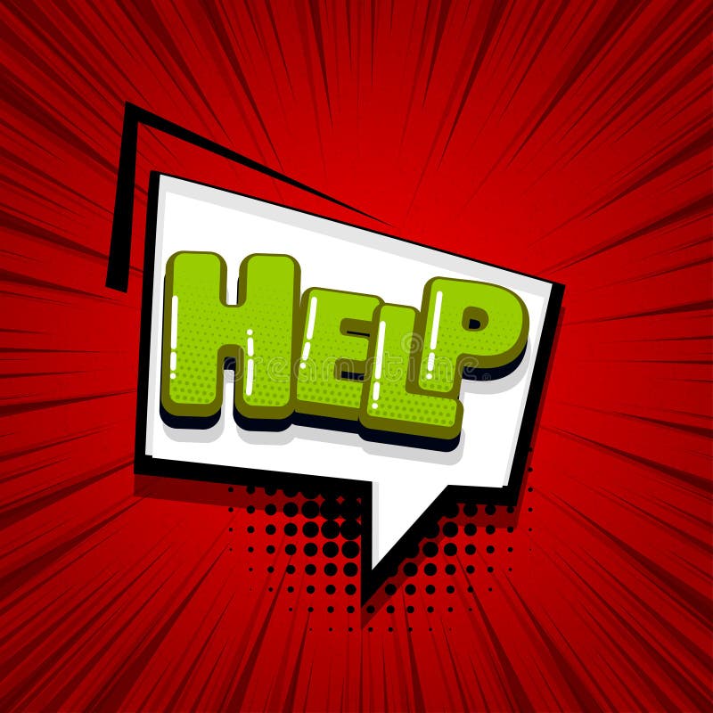 HELP Comic Sound Effects in Pop Art Style Stock Vector - Illustration ...