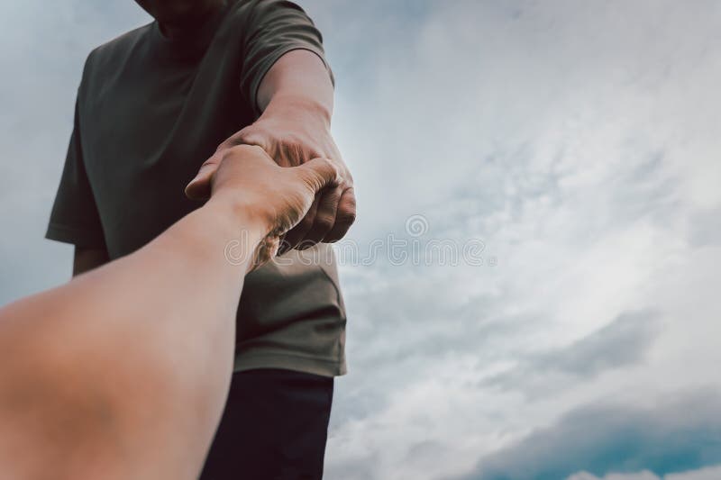 Help Concept Hands Reaching Out To Help Each Other. Stock Image - Image ...