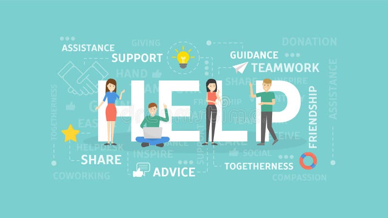 Help concept illustration. stock vector. Illustration of human - 105725367