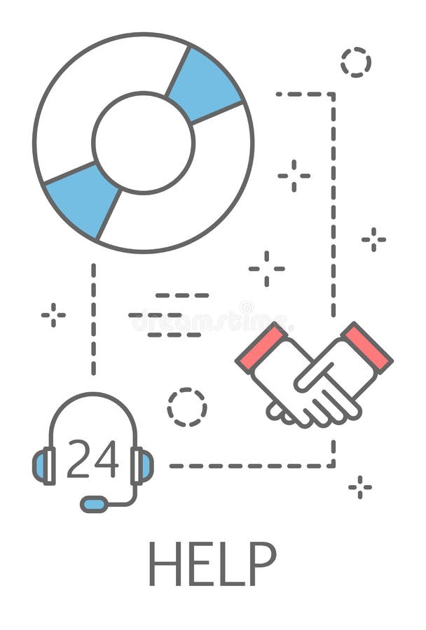 Help concept ilustration stock vector. Illustration of communication ...