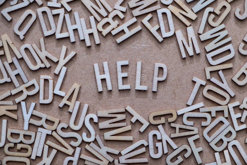 Help Concept, Word Spelled Out in Wooden Letters Stock Image - Image of ...