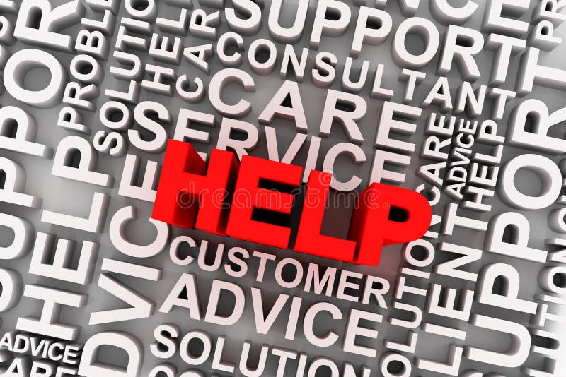 Help Word Collected from Boxes. Stock Illustration - Illustration of ...