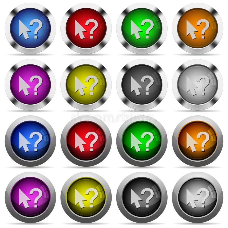 Help Cursor Glossy Button Set Stock Illustration - Illustration of ...
