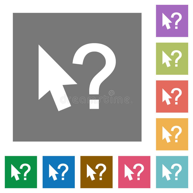 Help Cursor Square Flat Icons Stock Vector - Illustration of computer ...