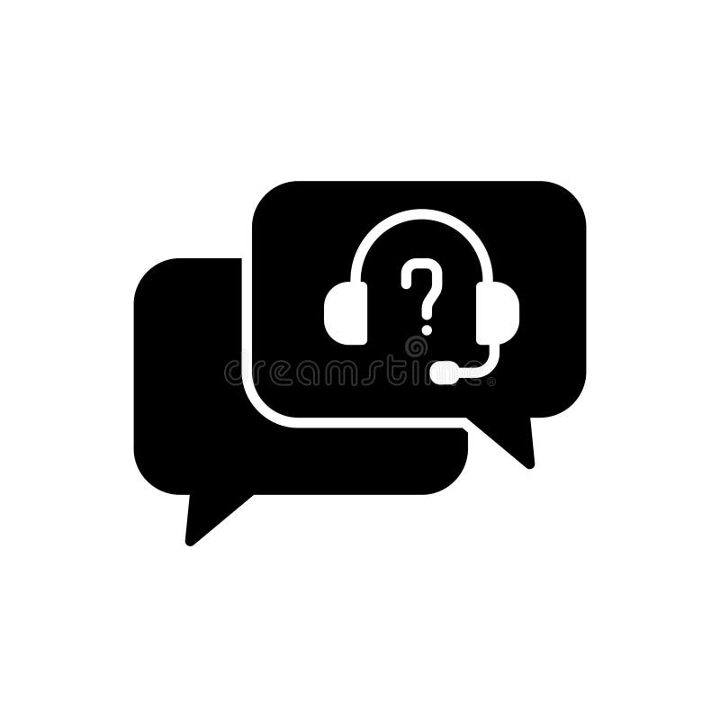 Help or Customer Service Chat Icon with Speech Bubble and Headphones ...