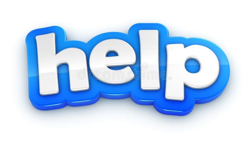 Help 3D Text Word on White Background Stock Illustration - Illustration ...