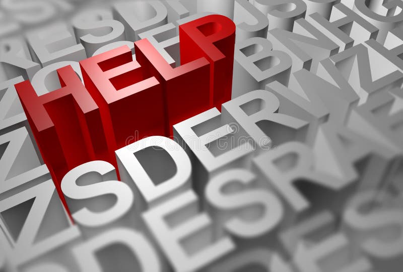 Help 3D text stock illustration. Illustration of random - 76202661