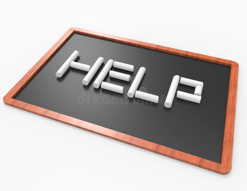 Help 3d word from chalk stock illustration. Illustration of support ...