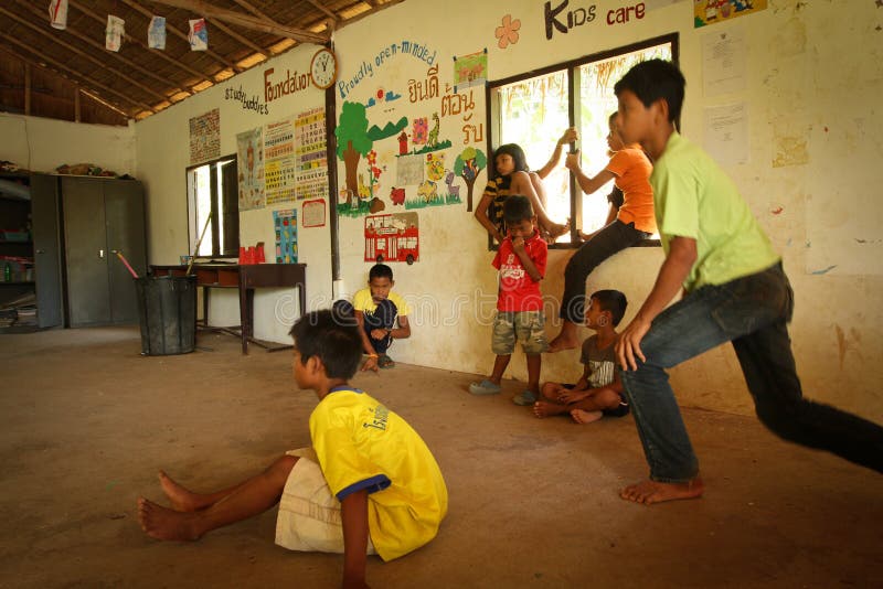 Deprived Children in the Classroom at Lunch Time Editorial Photography ...