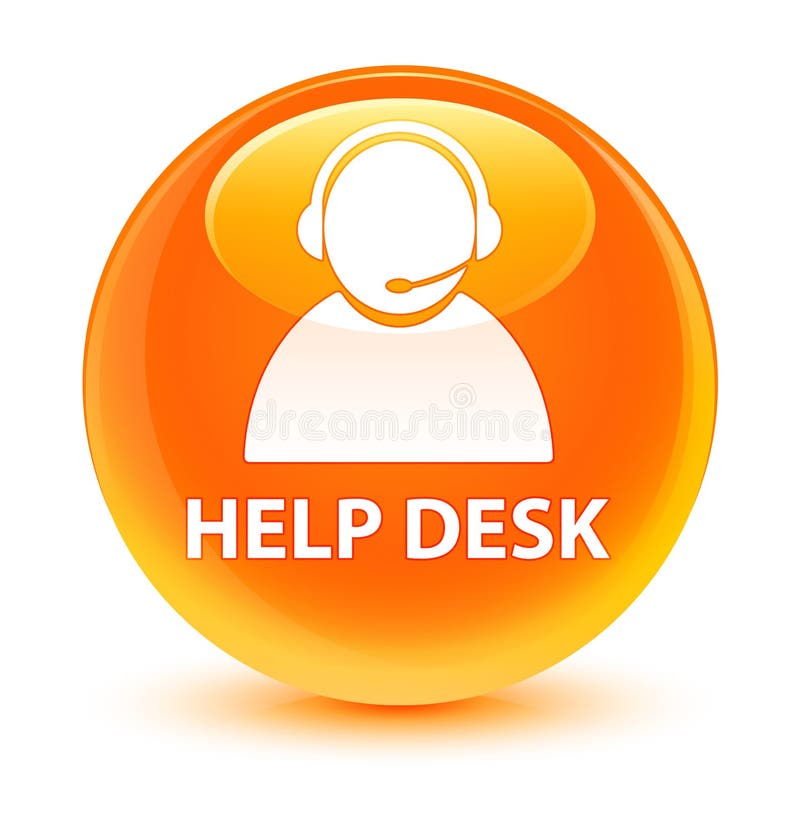 Help Desk (customer Care Icon) Glassy Orange Round Button Stock ...