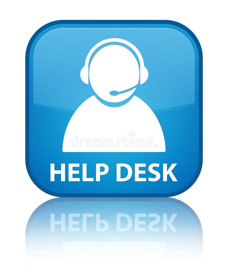 Help Desk (customer Care Icon) Special Cyan Blue Square Button Stock ...