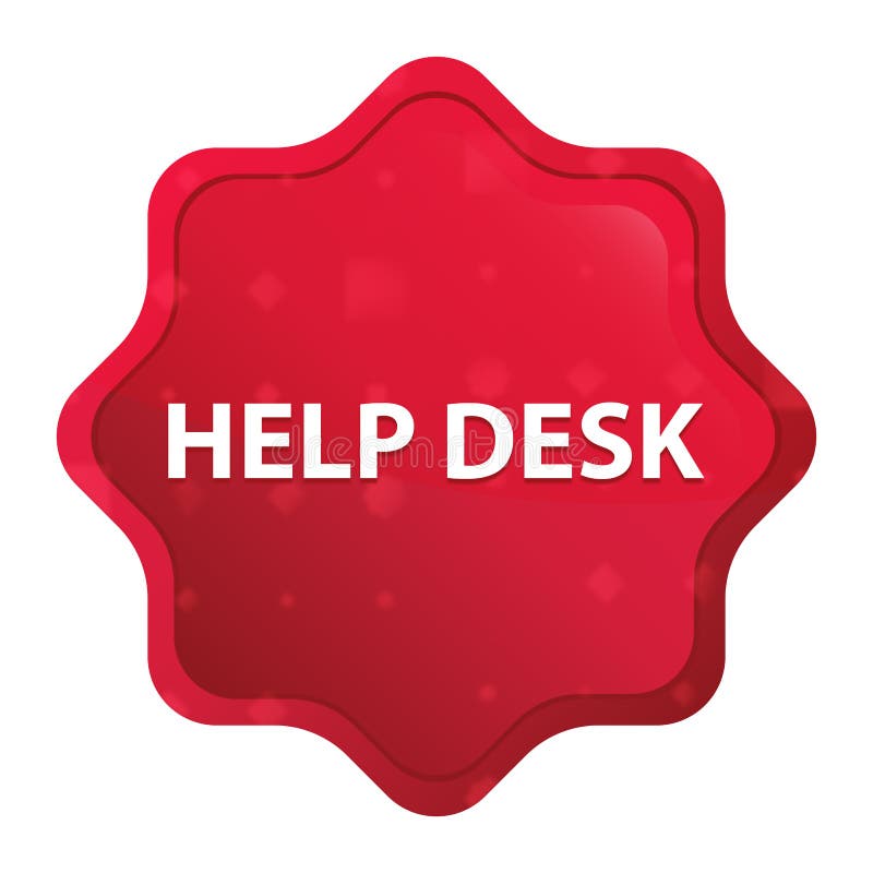 Help Desk Misty Rose Red Starburst Sticker Button Stock Illustration ...