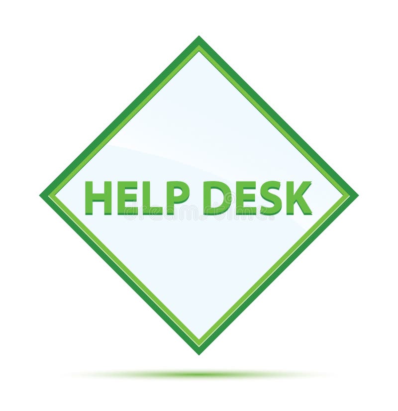 Help Desk Modern Abstract Green Diamond Button Stock Illustration ...