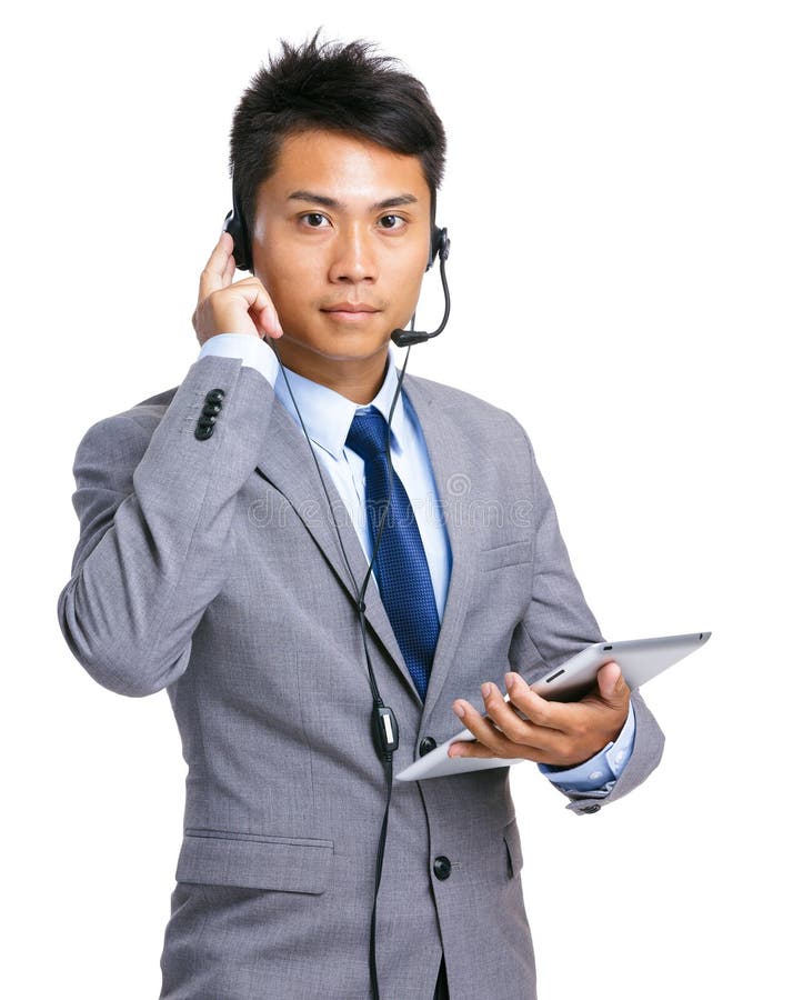 Working Call Center Operator Stock Photo - Image of calling, headset ...