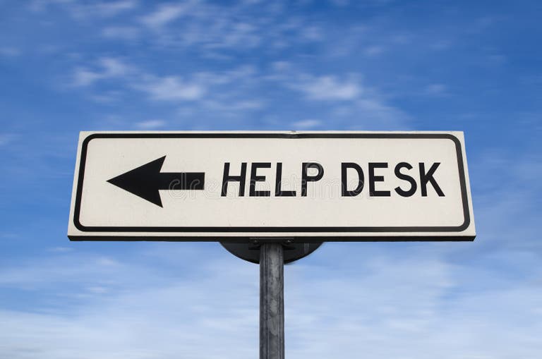 Help Desk Support Concept. White Sign with Arrow - Help Desk. Direction ...