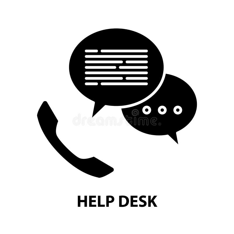 Help Desk Symbol Icon, Black Vector Sign with Editable Strokes, Concept ...