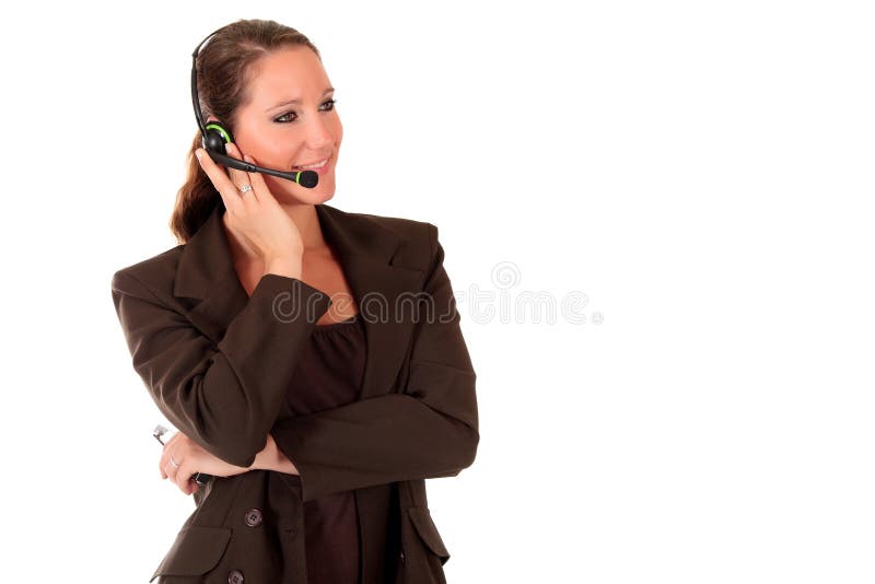 Help Desk Woman Communicating Stock Image - Image of assistant, service ...