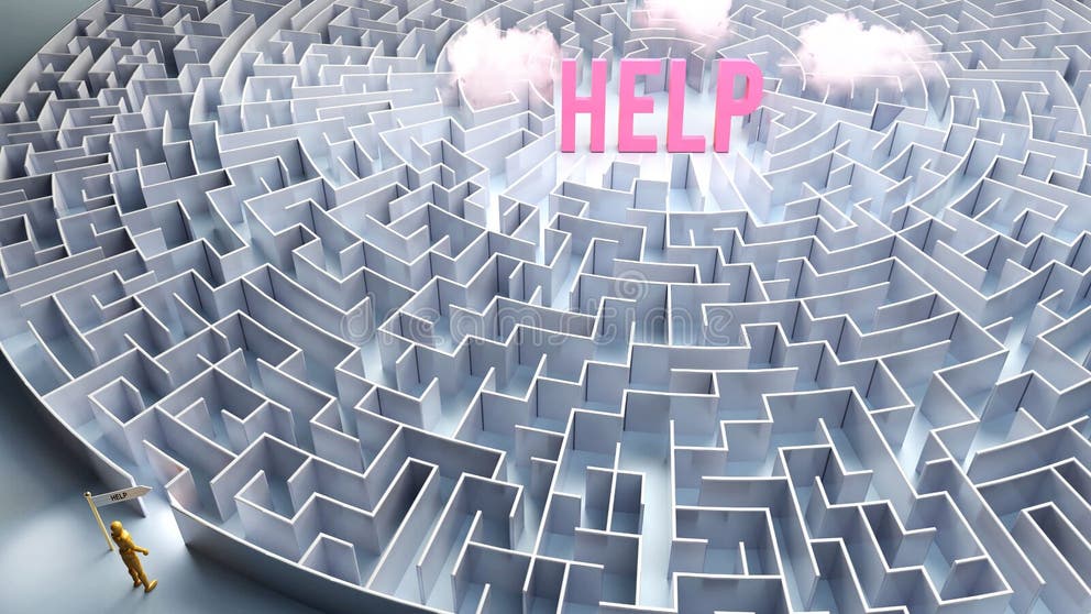 Help and a Difficult Path To Reach it Stock Illustration - Illustration ...