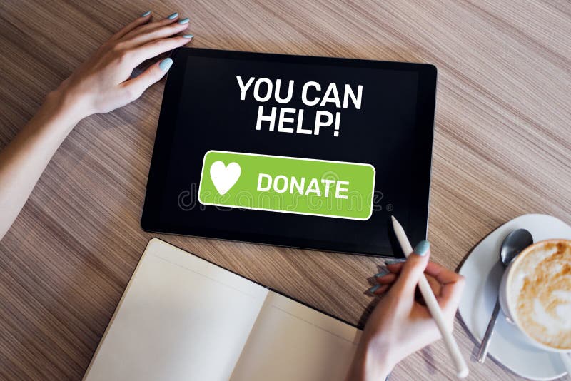 Donation button stock image. Image of fundraising, assistance - 36025505