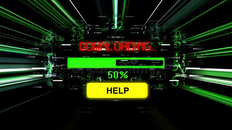 Help Download Progress Bar on the Screen Stock Illustration ...