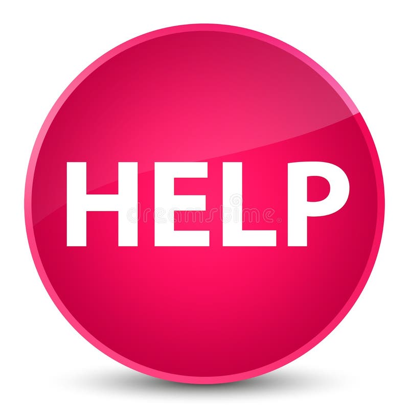 Help Elegant Pink Round Button Stock Illustration - Illustration of ...