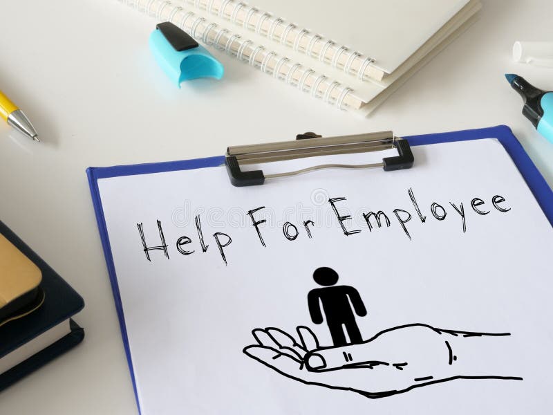 Help for Employee is Shown on the Photo Using the Text Stock Photo ...