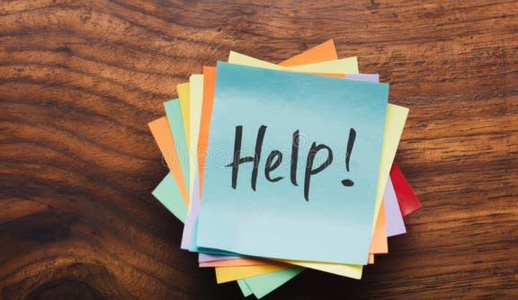 Help Exclamation Point Request on Stack Colorful Sticky Notes Copy ...