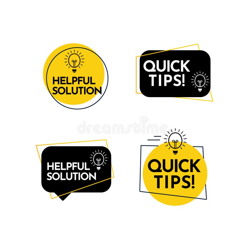 Help Full Solution, Quick Tips Text Label Vector Template Design ...