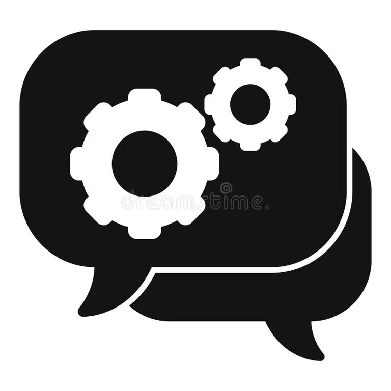 Help Gear Chat Support Icon Simple Vector. Online Operator Stock ...