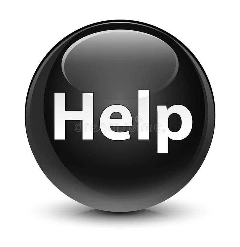 Help Glassy Black Round Button Stock Illustration - Illustration of ...