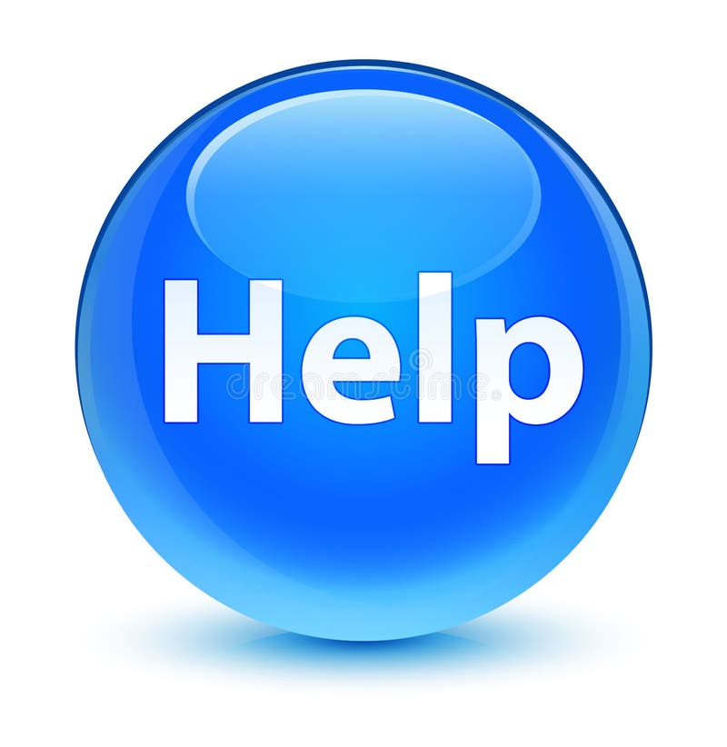 Help Glassy Cyan Blue Round Button Stock Illustration - Illustration of ...