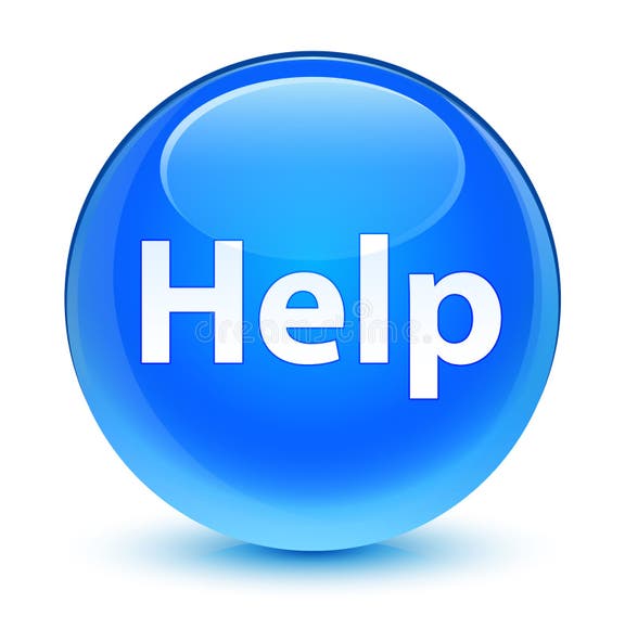 Help Glassy Cyan Blue Round Button Stock Illustration - Illustration of ...