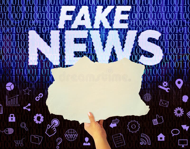 Fake News, Hands Holding Blank Paper Stock Image - Image of design ...