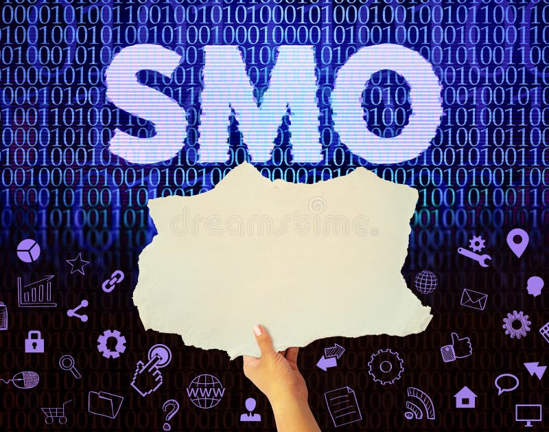 SMO, Search Marketing Optimization, Hands Holding Blank Paper Stock ...